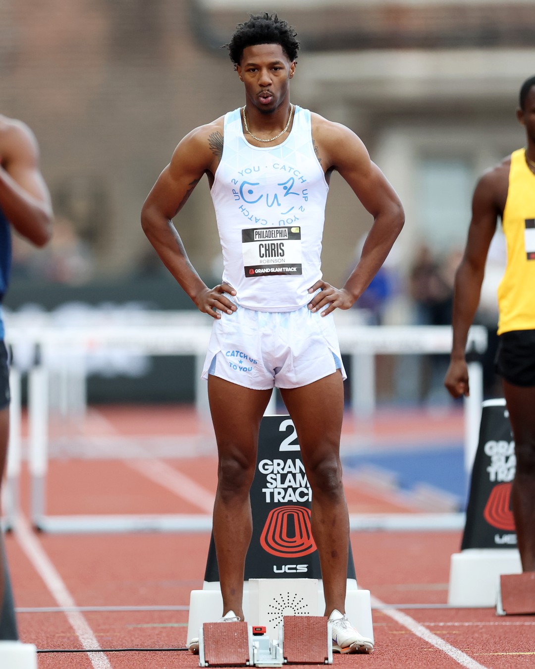Chris Robinson Wins 400m Hurdles Despite Big Wardrobe Malfunction